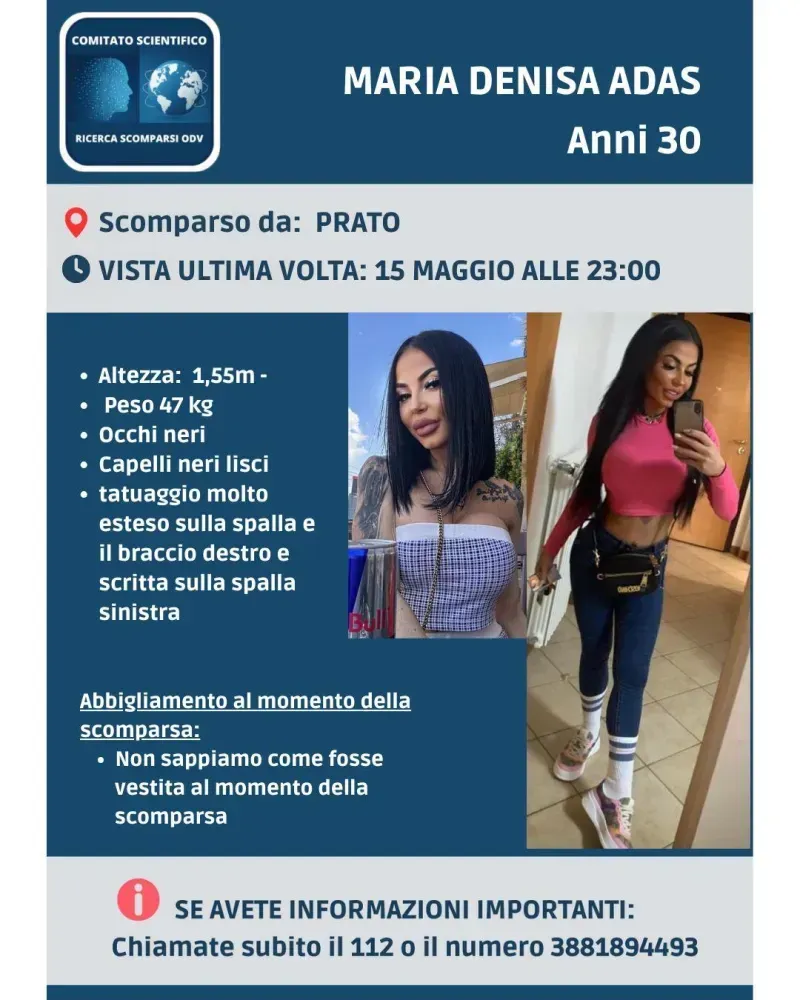 Adas Maria Denisa la 30enne scomparsa da Prato, un'amica: "Potrebbero ...