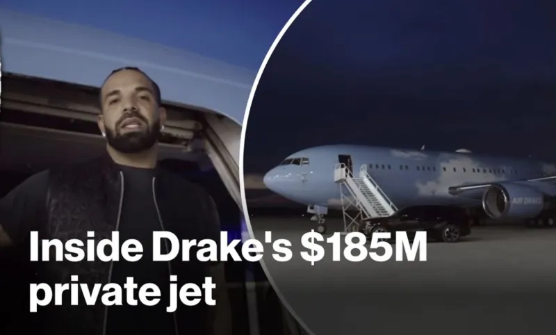 Lo spettacolare jet privato di Drake, da 185 milioni di dollari