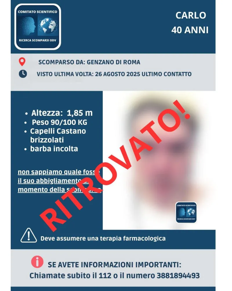 Carlo Nicoletti il 40enne scomparso da Genzano, il Comitato: "È stato ...