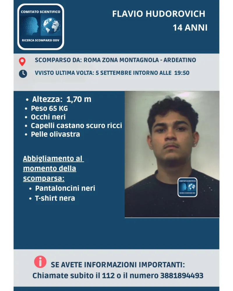 Flavio Hudorovich scomparso da Roma il 5 settembre, il Comitato ...