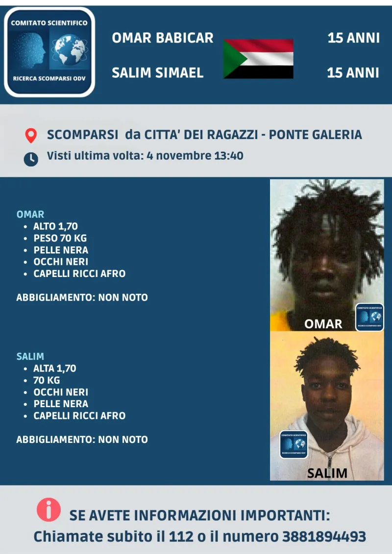Omar e Salim, i quindicenni scomparsi da Roma, il Comitato: "Ricerche ...