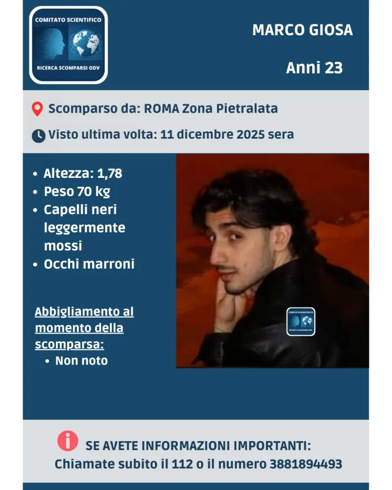 Marco Giosa scomparso a Roma, la sorella: "Chiamaci, siamo preoccupati ...